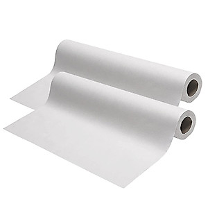 Exam Table Paper - 18''x125’ Disposable Standard White Textured Crepe Medical Barrier Cover Roll - Wide Paper Rolls for Spas, Daycares, Doctors, Chiropractors, Examination and Massage Tables (2)