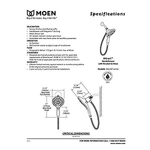 Moen Engage Magnetix Oil Rubbed Bronze Six-Function 5.5-Inch Handheld Showerhead with Magnetic Docking System, 3662EPORB