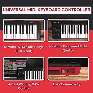 Nektar SE61 - USB MIDI Controller Keyboard with Nektar DAW Integration, Black