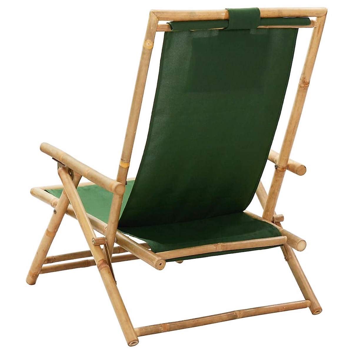 WHOPBXGAD Reclining Relaxing Chair sillas de Patio,Rocking Patio Chairs,Suitable for Patio, Beach, Picnic, Sports, Backyard, Cabana, Deck,Green Bamboo and Fabric