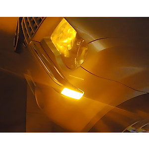 iJDMTOY Clear Lens Amber Full LED Front Side Marker Light Kit Compatible with 2005-10 Chrysler 300, Powered by 45-SMD LED, Replace OEM Sidemarker Lamps