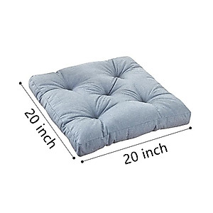 Chair Cushions for Dining Chairs Thick Soft Non Slip Seat Cushions Linen Washable Reversible Square Comfortable Office Chair Pads 20" x 20" (Coffee)