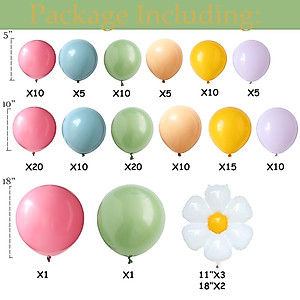 Daisy Flower Balloon Arch Kit 137PCS Pink and Green Yellow Wild Flower Balloons for Wild Flower Baby in Bloom Baby Shower Spring Daisy Theme Birthday Party Decorations