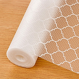 Cooyes Shelf Liner – Non-Adhesive Shelf Liners for Kitchen Cabinets – Waterproof Shelf Paper with Modern Pattern – Durable EVA Cabinet Liners
