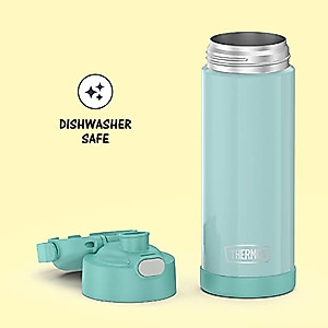 THERMOS FUNTAINER 16 Ounce Stainless Steel Vacuum Insulated Bottle with Wide Spout Lid, Mint