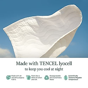 Buffy Breeze Comforter - Soft 100% Eucalyptus Lyocell, Cooling, White Lightweight Summer Duvet Insert with Corner Tabs (Full/Queen)