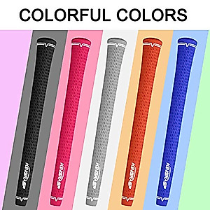 JunShun Golf Grips,Undersize/Standard/Mid Size 5 Colors for Choice, Rubber Golf Club Grips Golf Grips Kit
