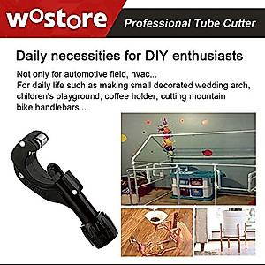 Tubing Cutter 1/8 to 1-3/8 Inch for Pipe Copper PVC Thin Stainless Steel Tube with Extra Blade and Reamer