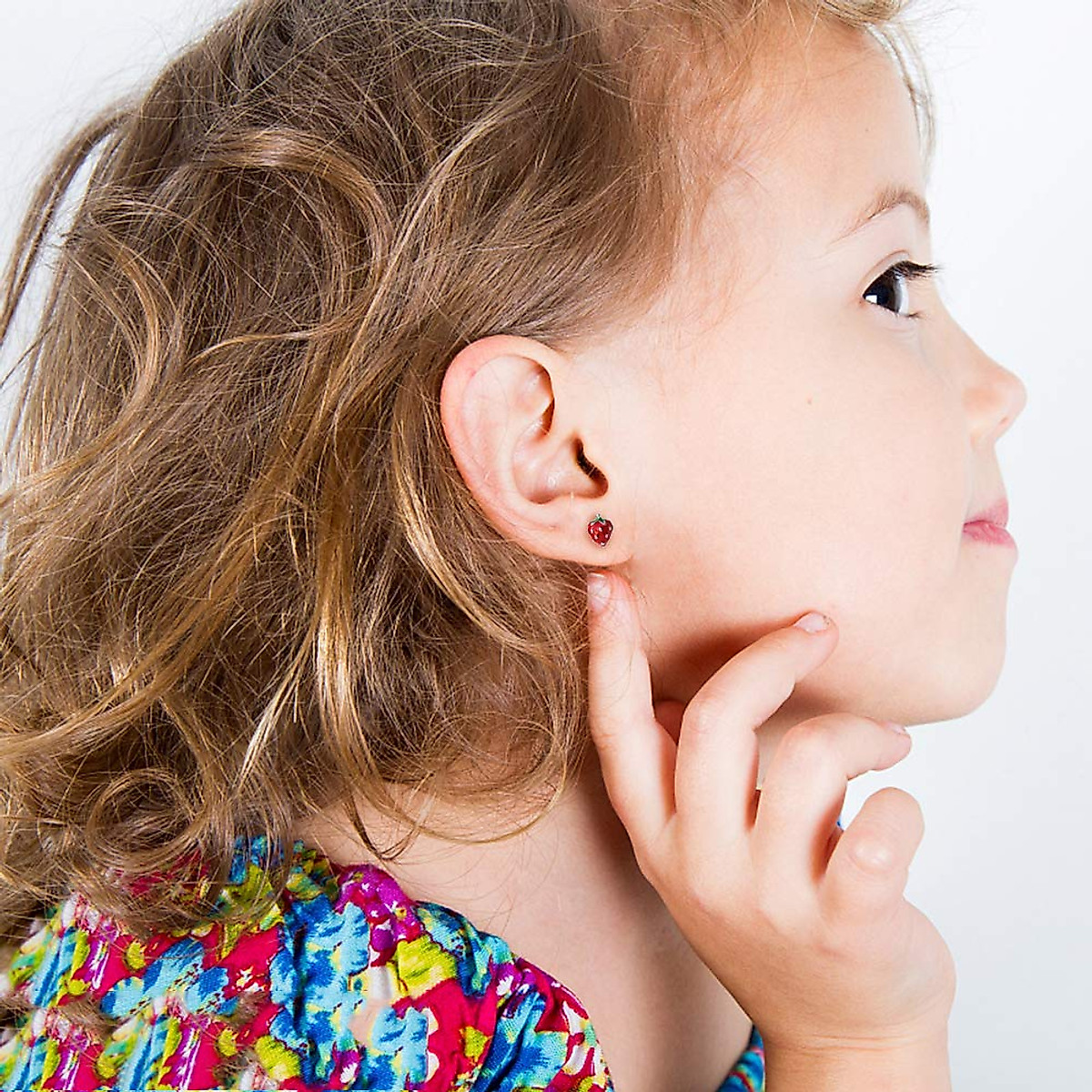 Cute Strawberry Fruits Earrings 925 Sterling Silver Small Stud Earring for Women Red Enamel Lifelike Lucky Cartilage Tragus Post Hypoallergenic Dainty Jewelry Gifts Daughter Niece