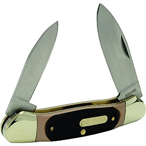 Old Timer 11OT Large Canoe 6.1in S.S. Traditional Folding Knife with 2.5in Drop Point Blade and Sawcut Handle for Outdoor, Hunting, Camping and EDC