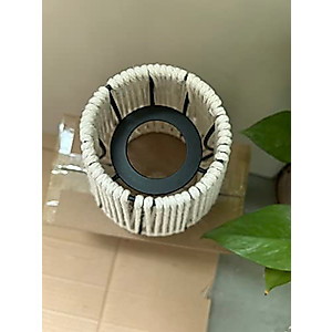 Unique Small Natural Boho LampShade For Ceiling Light Fixture Hanging Decorations Rustic shadelamp For Dinging Room, Farmhouse,Beige Color