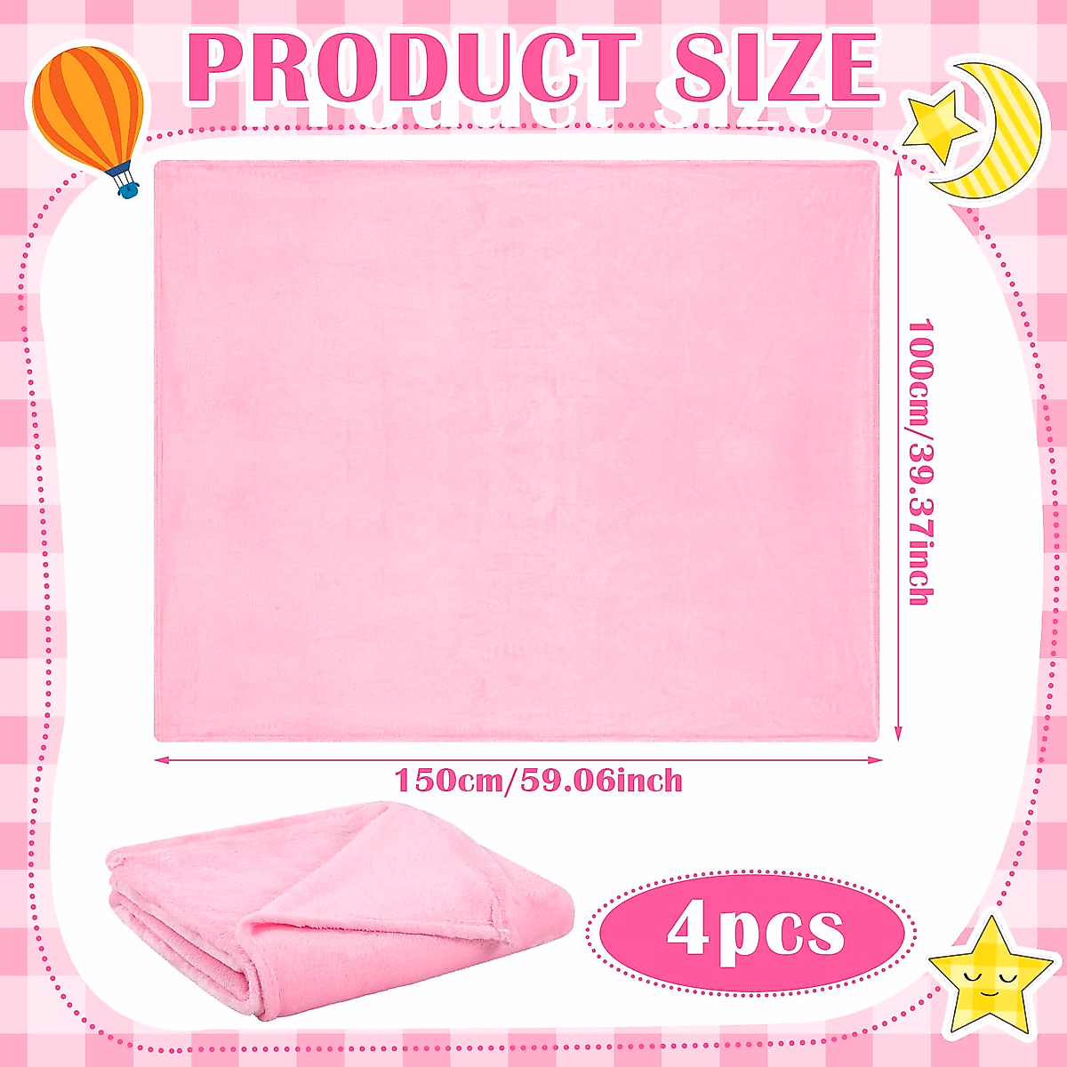 8 Pieces 8 Pieces Sleepover Party Supplies Include Soft Throw Blankets Air Mattress Sheet Pad Covers for Spa Sleepover Slumber Birthday Party Favors (White and Pink)