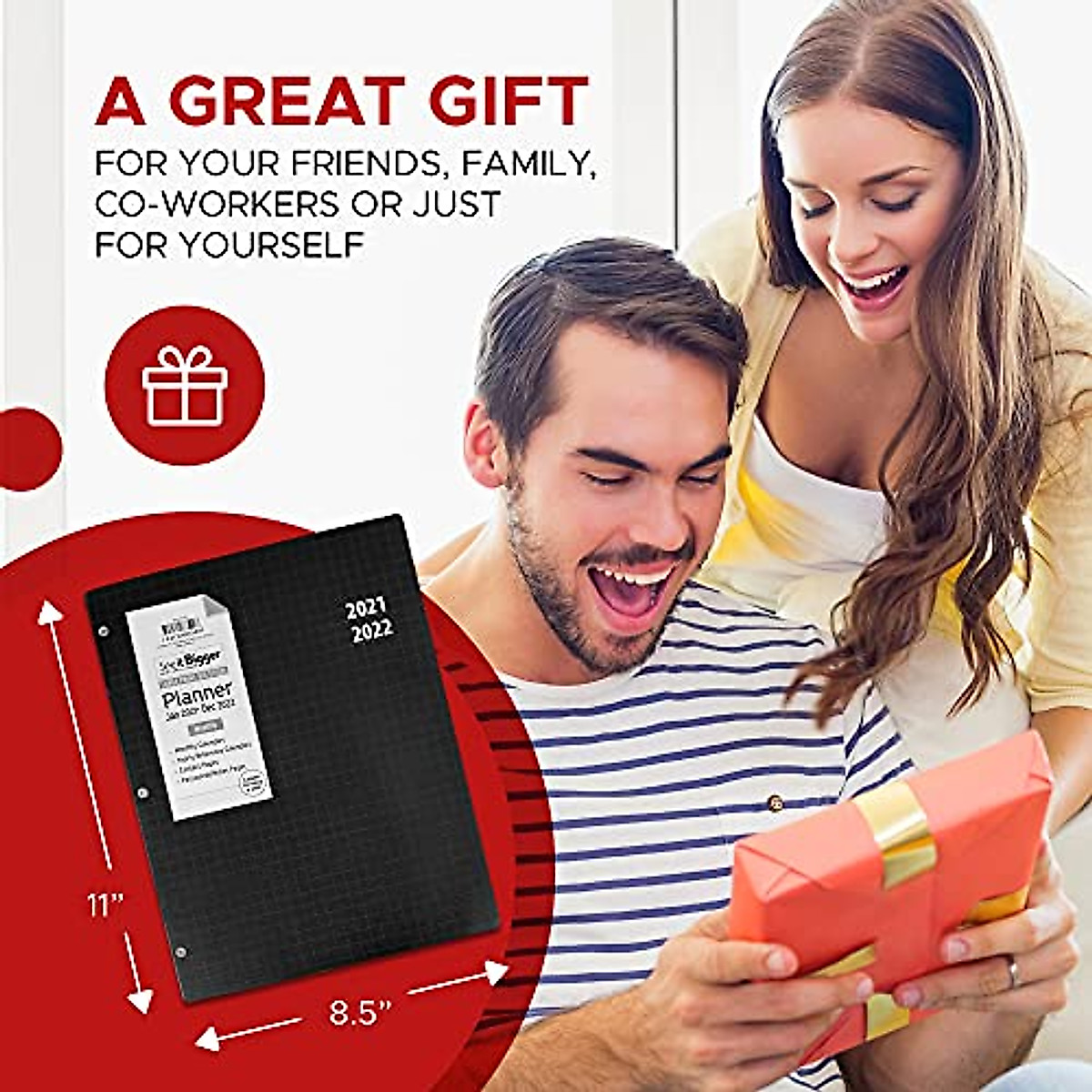 PlanAhead Home/Office 2-Year Large Monthly Planner, January 2023 - December 2024, 8.5 x 11 Inches (Black)