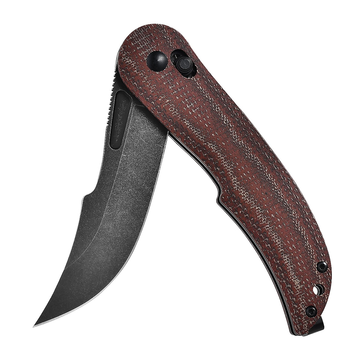 Cohesion Pocket Knives & Folding Knives - D2 Steel Blade Micarta Handle Reversible Pocket Clip, EDC Knife for Camping