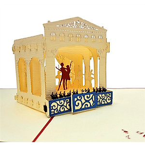 iGifts And Cards Inspirational Ballet Dancers 3D Pop Up Greeting Card - Orchestra, Beautiful, Curtains, Stage, Half-Fold, Birthday, Thinking of You, Retirement, Congratulations