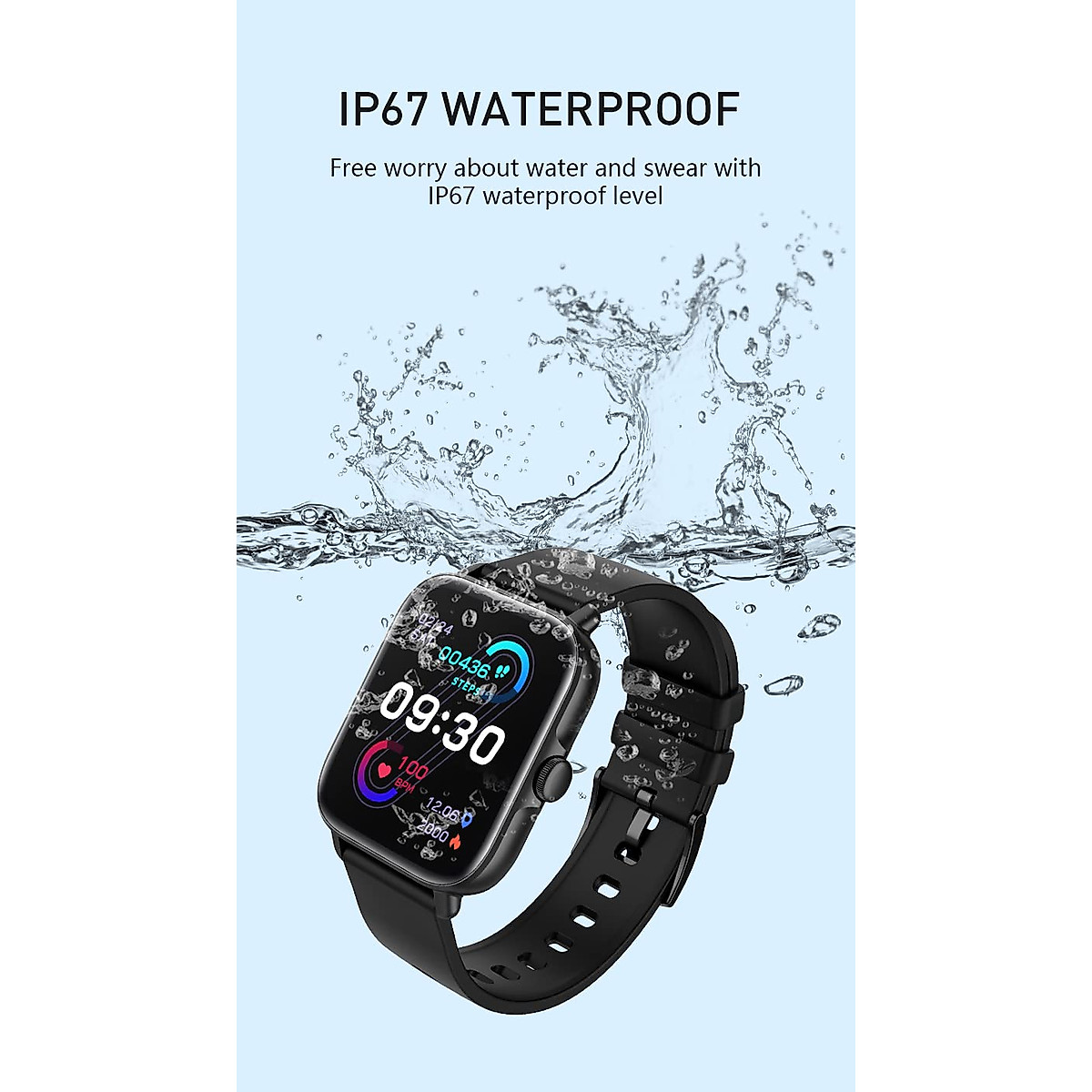 Smart Watches 1.70in Full Touchscreen IP67 Waterproof Womens Smartwatch Answer Calls Activity Tracker for Women Fitness Tracker for Android iOS