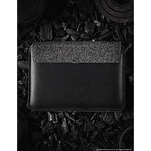 Black MacBook Pro 13/14 / 15/16 inch case/sleeve 100% wool felt handmade unique vintage genuine Crazy Horse style Italian premium leather laptop cover 2022 MB Air 13 M1 M2 bag, Crazy Horse Craft