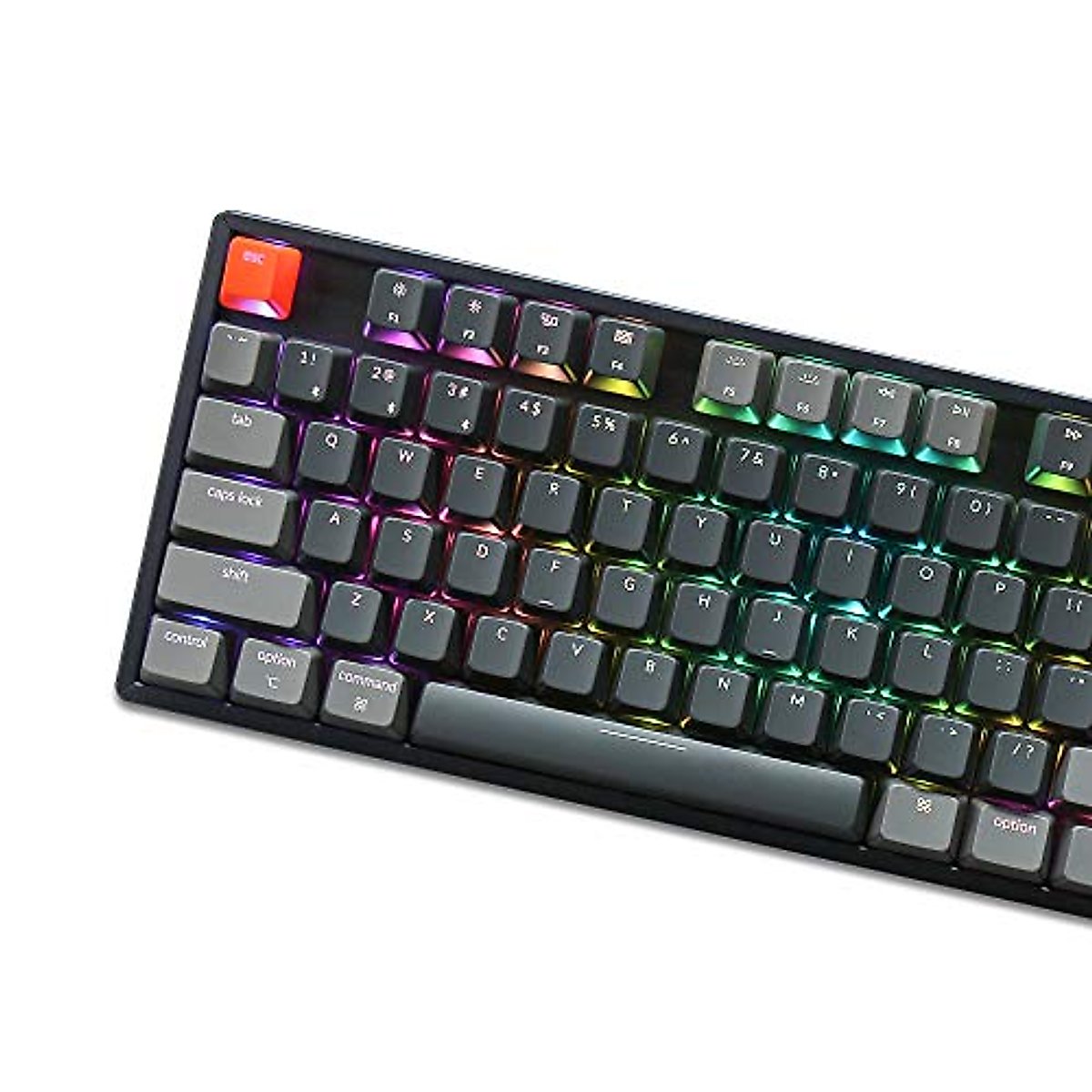 Keychron K8 Wireless Bluetooth/USB Wired Mechanical Keyboard, Hot-swappable Tenkeyless 87 Keys RGB LED Backlit Gateron Blue Switch N-Key Rollover, Aluminum Frame for Mac and Windows