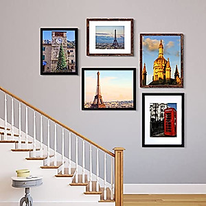 SESEAT 12x16 Picture Frame Rustic Brown, Display Pictures 9x12 with Mat or 12x16 without Mat, Photo Frames Wall Gallery, 1 Pack