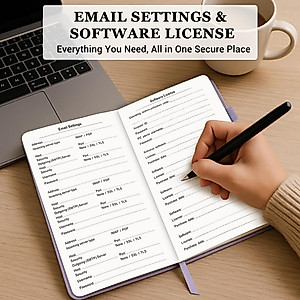 Password Book with Alphabetical Tabs – Hardcover Internet Address & Password Organizer – Password Keeper Notebook for Computer & Website – 5.2 x 7.6" Log-in Password Journal w/ Thick Paper (Lavender)