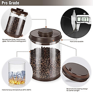 Coffee canister,Airtight Storage Coffee Beans Container,Large Glass Jar with One Way Co2-Release Valve,Fresh food container for Beans,Ground coffee,Sugar,Flour,Cookie,Nuts