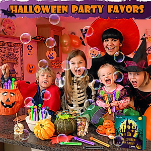 Leetous Halloween Basket Goodie Bag Stuffer Fillers for Kids 32 PCS, Mini Bubble Wands Party Favors Supplies for Toddlers, Small Halloween Non Candy Treats Toys Gifts Classroom Prizes for Boys Girls