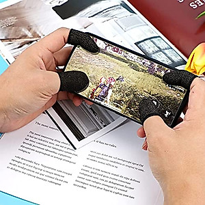 LUTER 8Pcs Finger Sleeve Anti Sweat & Slippery Mobile Gaming Finger Sleeve Silver Fiber High Sensitivity Breathable Finger Gloves for Game Competition