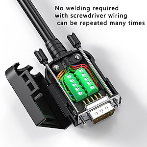 JUXINICE 2Packs DB9 Serial Adapters No Soldering Needed. D-SUB 9-pin RS232 RS485 Adapter to Terminal Connector Signal Module with Bolts Nuts and Screwdriver (1PCS Male+1PCS Female)