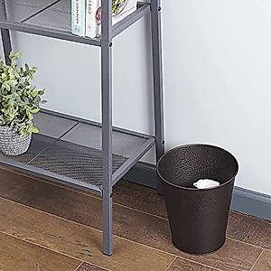 Home Basics Open Top Round 5 Lt Hammered Steel Waste Bin, Bronze