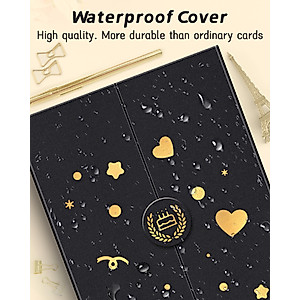 Pusunas Birthday Decorations, Happy Birthday Gifts for Men Women Him Her, 18" X 12" Large Creative Signature Guest Book Signing Birthday Card Board, Black Gold Anniversary Party Decorations