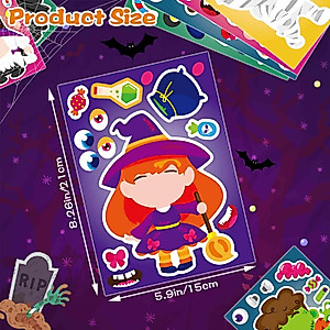 24 PCS Halloween Make-a-face Stickers Halloween Characters Stickers for Kids Make Your Own Halloween Stickers Halloween Crafts Halloween Party Favors Stickers Trick or Treat Party Game Activities