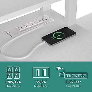 Vagaconl L-Shaped Desk, 65 Inch Computer Desk Corner Desk with Power Outlet with 3 Drawers and 4 Storage Shelves, Home Office Desk with Monitor Stand, LED Light Strip and File Cabinet, Printer Stand