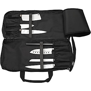 EVERPRIDE Chef Knife Bag Holds 20 Knives PLUS Large Zippered Compartment for Kitchen Tools – Durable, Large Knife Bag for Chefs – Knives Not Included