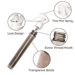 CGBARBER 6Packs Small Spray Bottles, Plastic Travel Bottles Size,Mini Bottle Set, Calibration Refillable Reusable Liquid Containers Cleaning Solution Makeup Bottles for Anywhere (1.2oz)