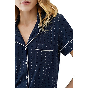 Joyaria Womens Bamboo Viscose Pajamas Set Cooling Moisture Wicking Pjs Night Sweats Sleepwear(White, Small)