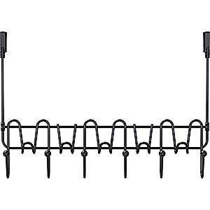 Deco Brothers Supreme Over The Door 11 Hook Organizer Rack, Black