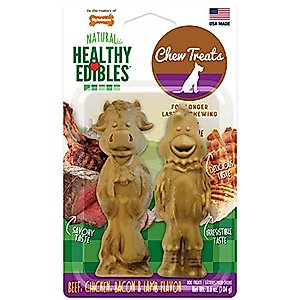 Nylabone Healthy Edibles Farm Friends Grain Free Dog Treats Beef, Chicken, Bacon, & Lamb Large/Giant (2 Count)