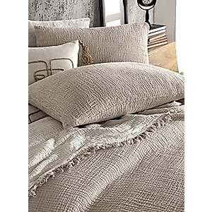 Soft King 4 and 8 Layer Gauze Rustic Bed Cover, Blue Soft Bedspread, Muslin Throw Blanket, Lightweight Blanket (Champagne, 95X125 Inches) (MTB001)