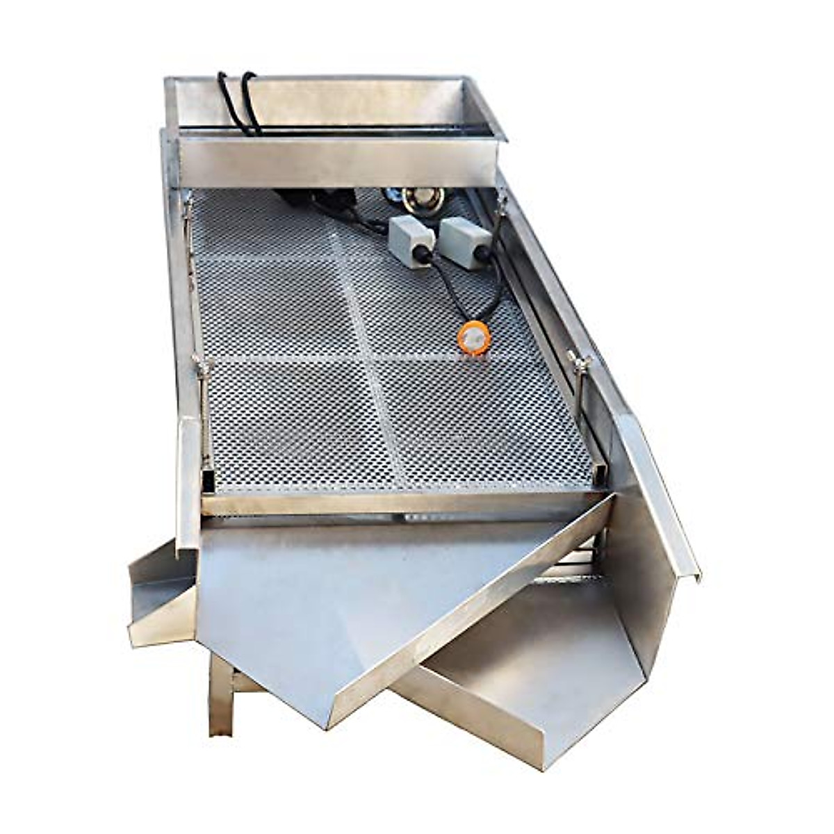 HayWHNKN Electric Vibrating Sifter(Two Motors+6&3mm Two-Layer Screens) Straight Vibrating Sieve Shaker Stainless Steel Linear Sifter Machine Linear Shaker 220v