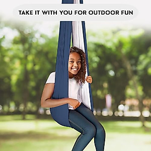 OTLS – Sensory Swing for Kids, Double Layer Outdoor & Indoor Swing for Kids & Adults with 360° Swivel Hanger, Machine Washable for Kids with Sensory Processing Disorder, ASD, ADHD, Holds Up to 220lb