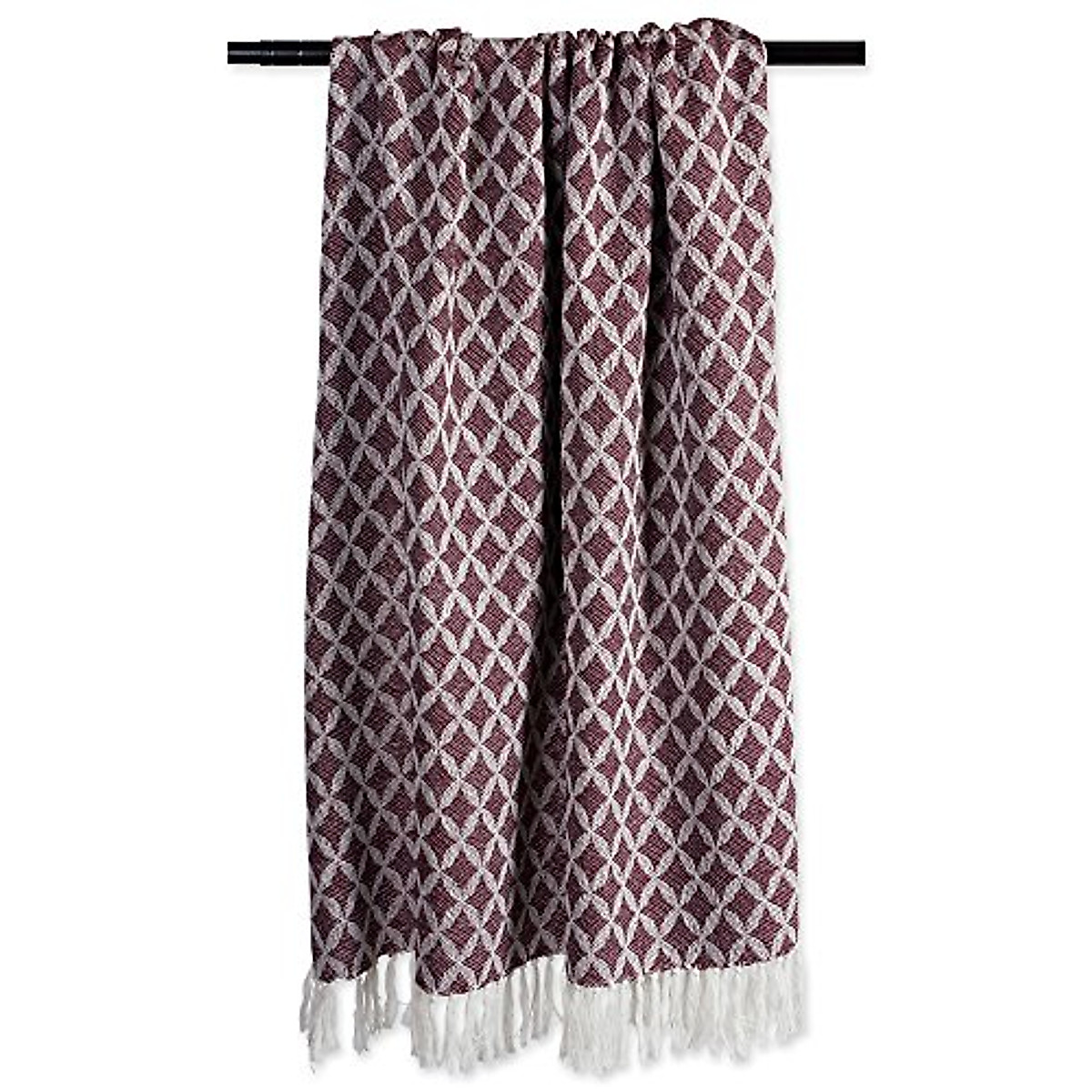 DII Modern Moroccan Lattice Woven Throw, 50 x 60, BlackBerry