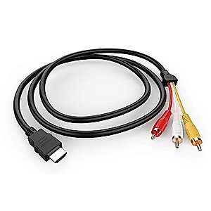 TIEDXIOY HDMI to RCA Cable, 1080P 5ft/1.5m HDMI Male to 3-RCA Male Video Audio AV Cable Connector Adapter Transmitter for HDTV