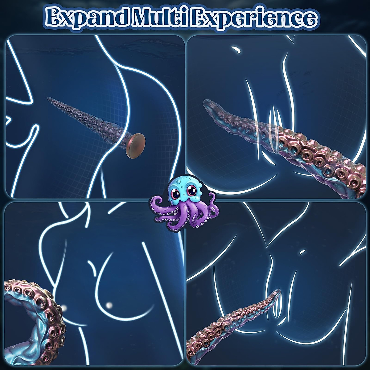 COKARAGE Tentacle Dildo Sex Toys - 12.9" Realistic Anal Dildo with Strong Suction Cup, Anal Toys for G Spot & P Spot Stimulation, Huge Monster Silicone Dildos Anal Plug Prostate Massager