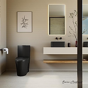St. Tropez One-Piece Elongated Toilet Vortex Dual-Flush in Matte Black 1.1/1.6 gpf