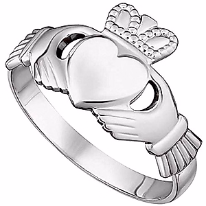 Biddy Murphy Women's Claddagh Maids Ring Made in Ireland Classic Sterling Silver Traditional Claddagh Design Fine Details Made in Co. Dublin by Irish Artisan Jewelers Size 6