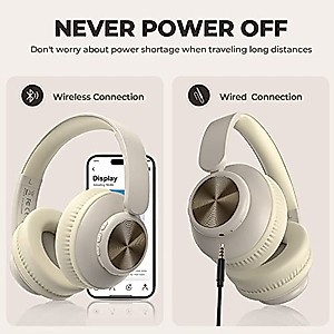 V8 Bluetooth Headphones, 80 Hours Playtime Wireless Headphones with Deep Bass,Lightweight Foldable Headphones Built-in Mic,HiFi Stereo Sound for Travel Work Laptop PC Cellphone