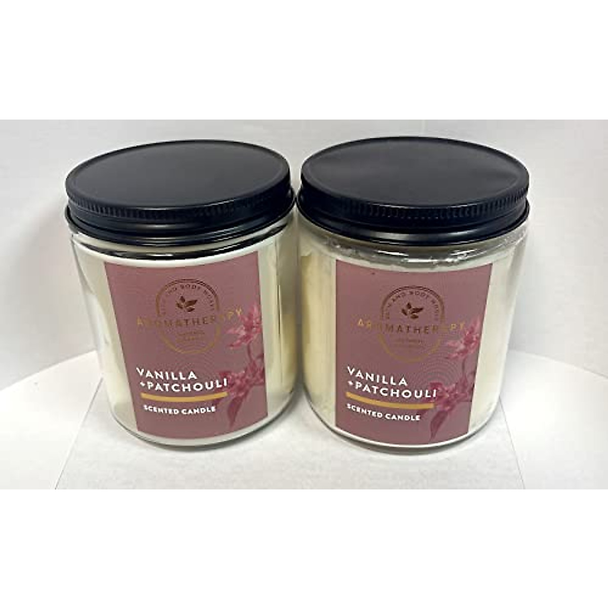 Bath and Body Works 2 Piece Pack (7oz/198g ) Aromatherapy Vanilla Patchouli Single Wick Scented Candle