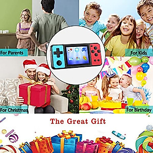 Great Boy Handheld Game Console for Kids Adults, Built-in 1015 Retro Video Games and Support TF Card Download Save Progress Rechargeable 3.0 Inches HD Screen Birthday Xmas Gift (Transparent Black)