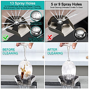 ACTASIAN Cup Washer for Sink Stainless Steel Glass Rinser for Kitchen Sink Cup Rinser for Sink Baby Bottle Washer