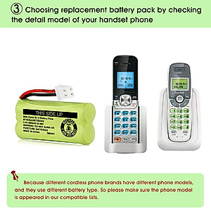 iMah BT183342/BT283342 2.4V 400mAh Ni-MH Battery Pack Compatible with AT&T VTech Cordless Phone Batteries BT166342/BT266342 BT162342/BT262342 2SN-AAA40H-S-X2, Pack of 2